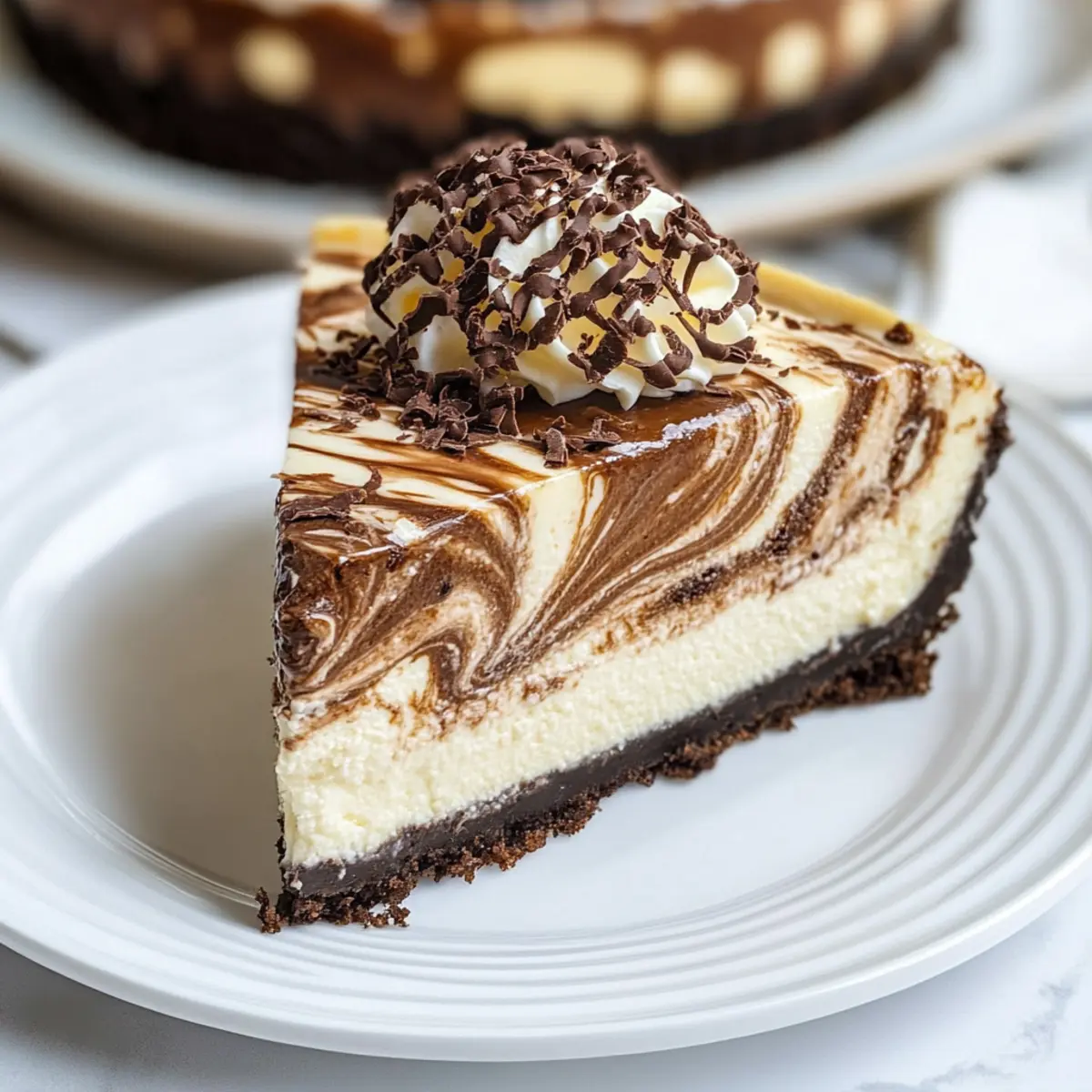 Irresistible Marbled Cheesecake: Creamy Chocolate & Vanilla Bliss