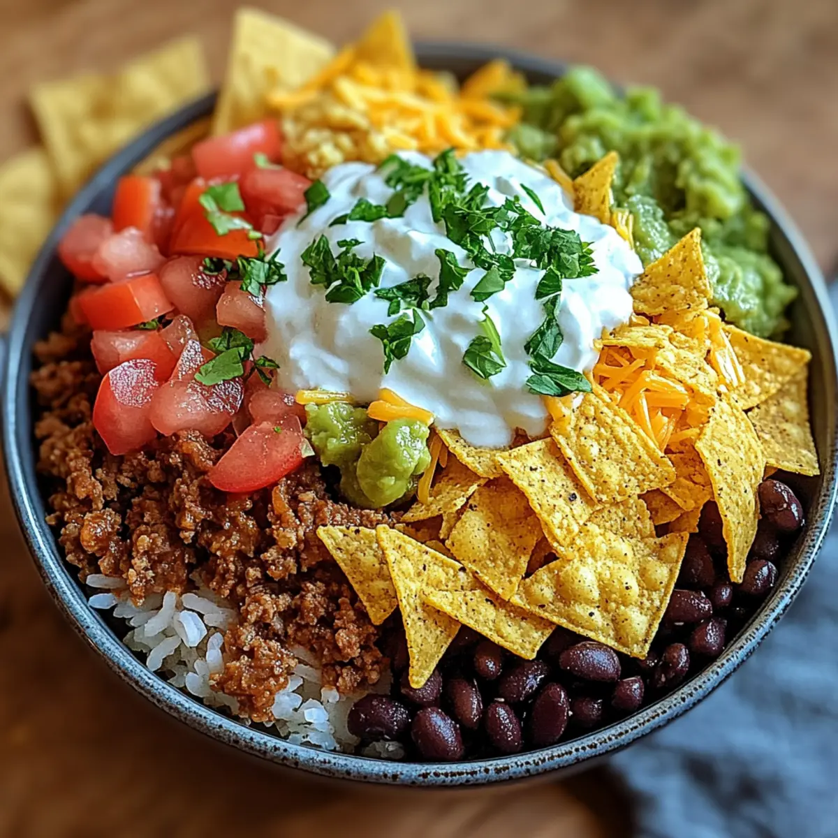 Easy Taco Rice Bowl with Doritos: Delicious Crunchy Comfort